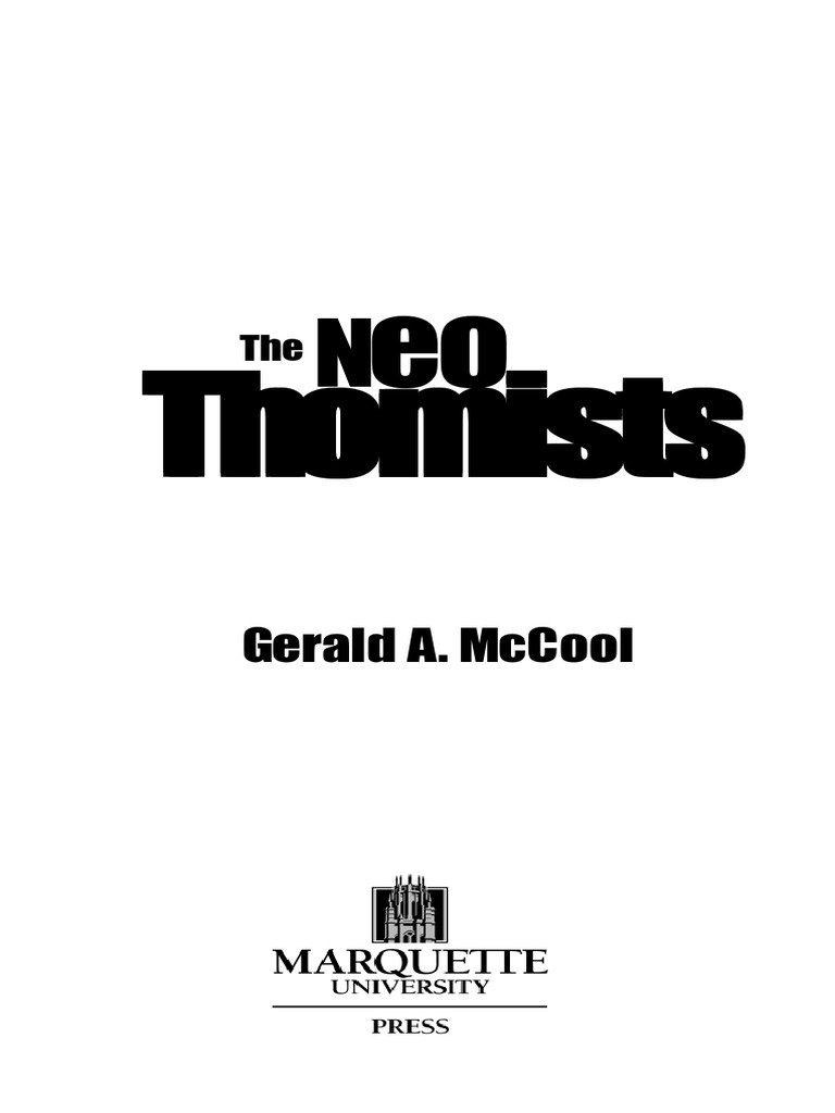The Neo-Thomists-McCool, Gerald, 1994 | PDF | Soul | Nous