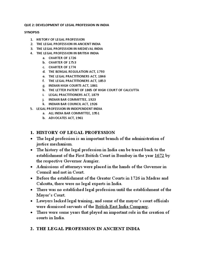 History of Legal Profession in India | PDF | Lawyer | Advocate