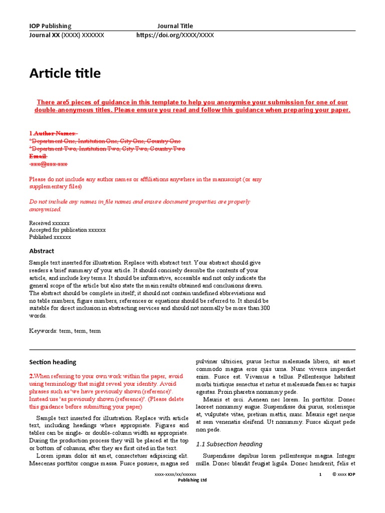 Word Template Double Anonymous | PDF