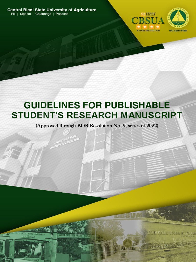 CBSUA Guidelines For Publishable Students Research Manuscript - 12.20. ...
