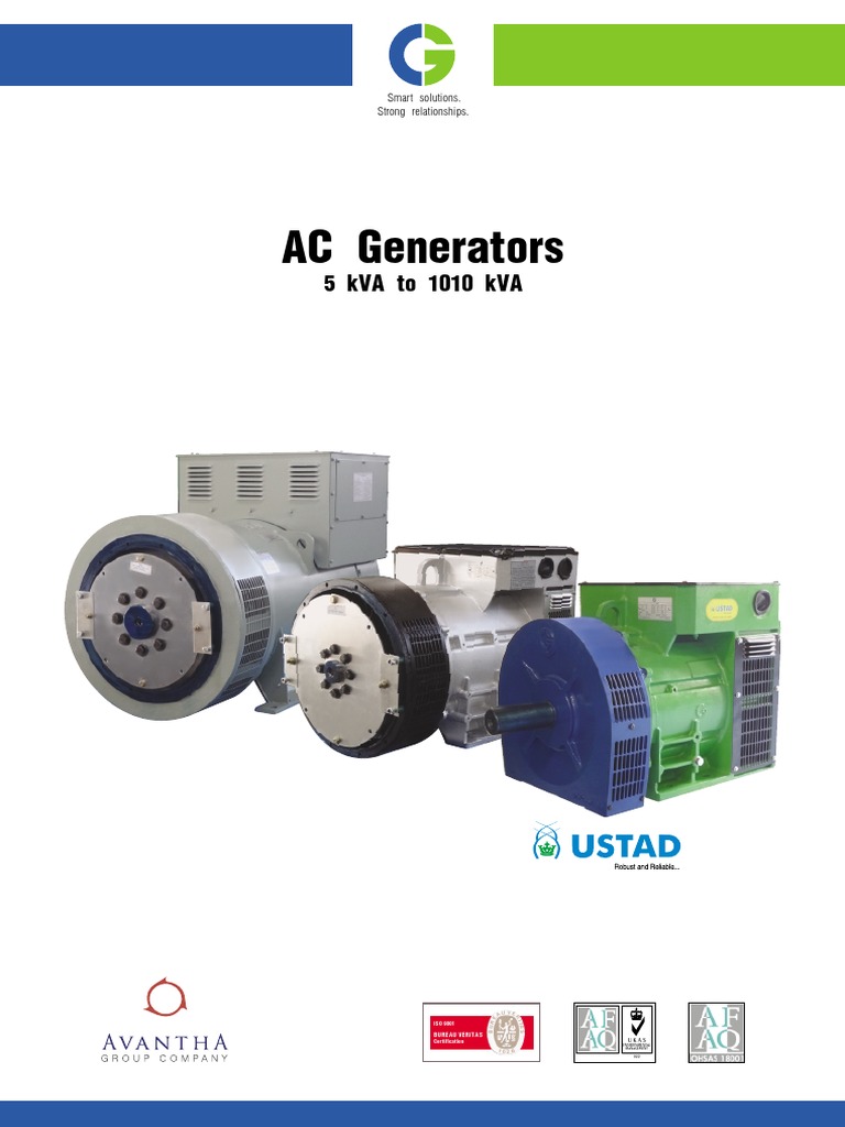 AC Generators: 5 kVA To 1010 kVA | PDF | Alternating Current | Electric ...