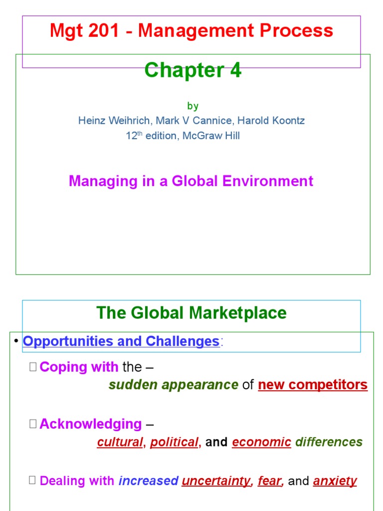 MGT 201 - Management Process: Managing in A Global Environment | PDF ...