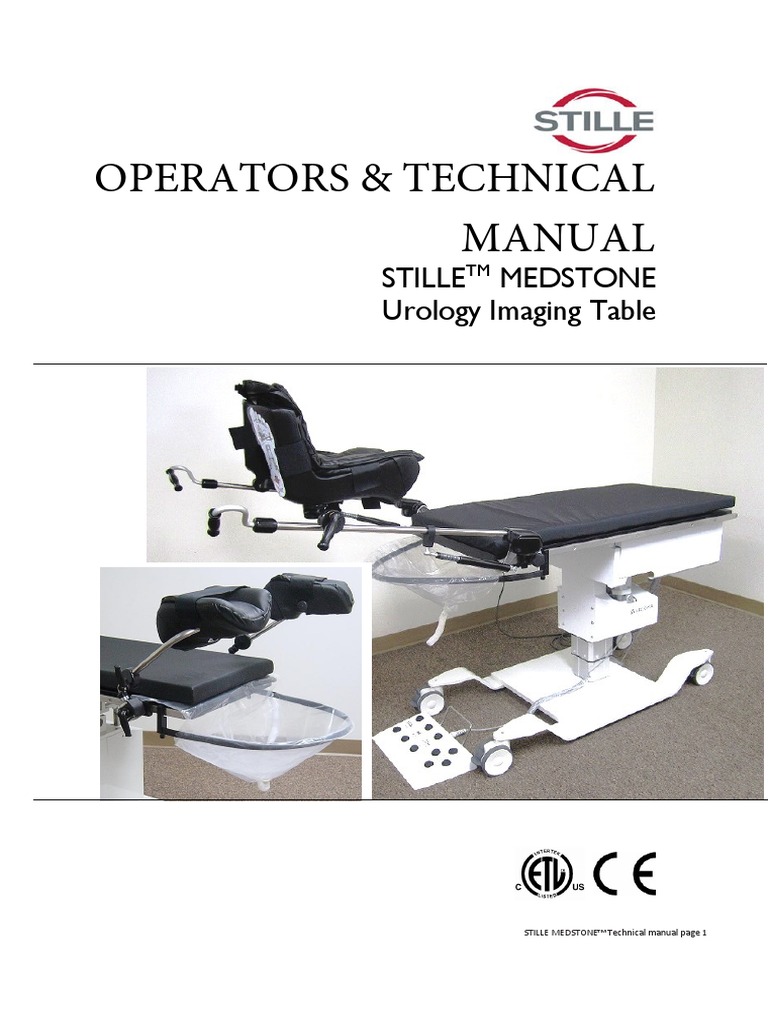Operators & Technical Manual: Stille Medstone Urology Imaging Table ...