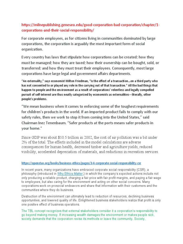 Friedman vs. Freeman: Corporate Responsibility | PDF | Capitalism ...