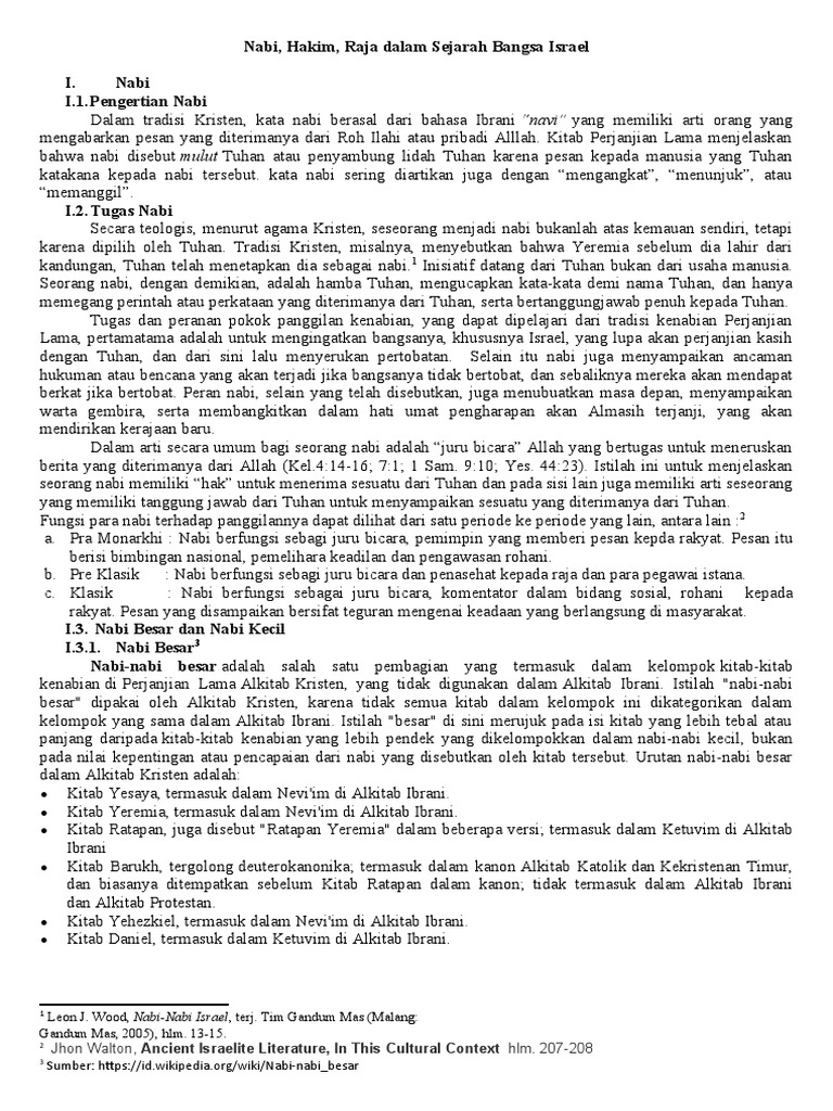 Nabi, Hakim, Raja Dalam Sejarah Israel | PDF