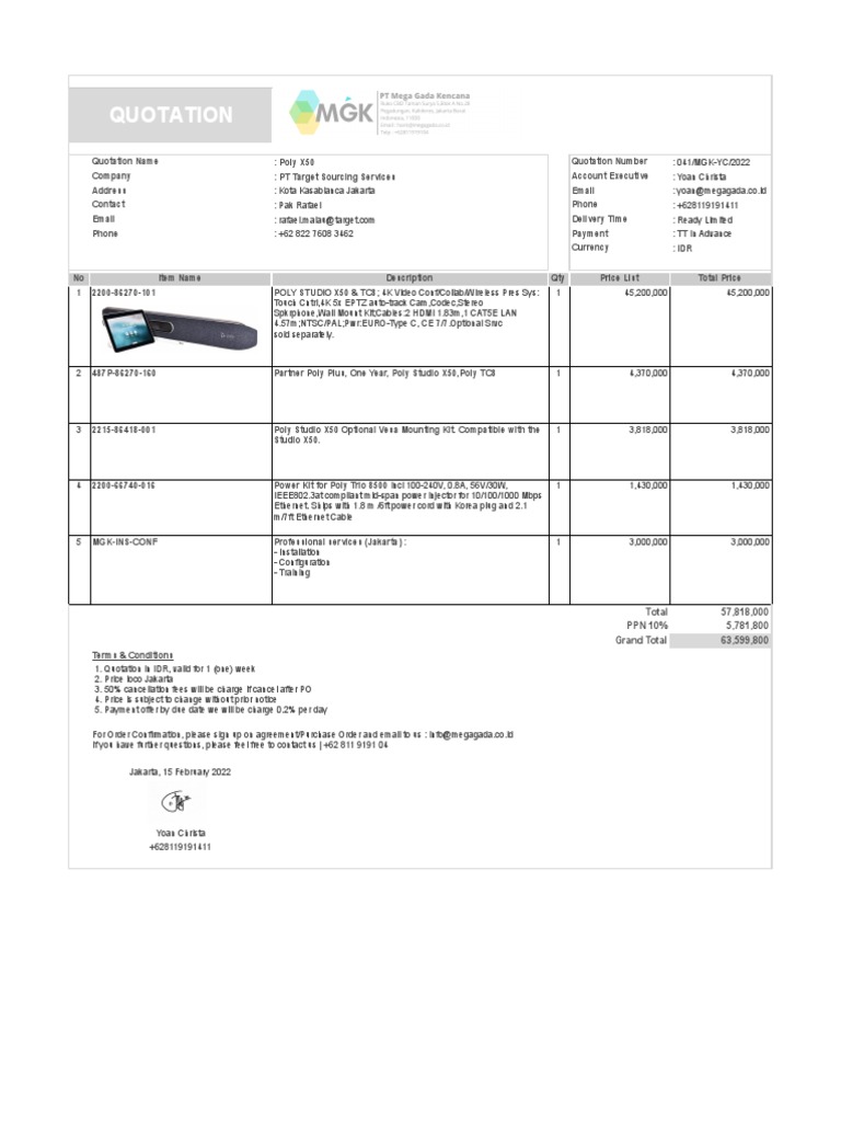 Q-YC-MGK-2022 - 041 - Target Sourcing Services - Poly X50 | PDF ...