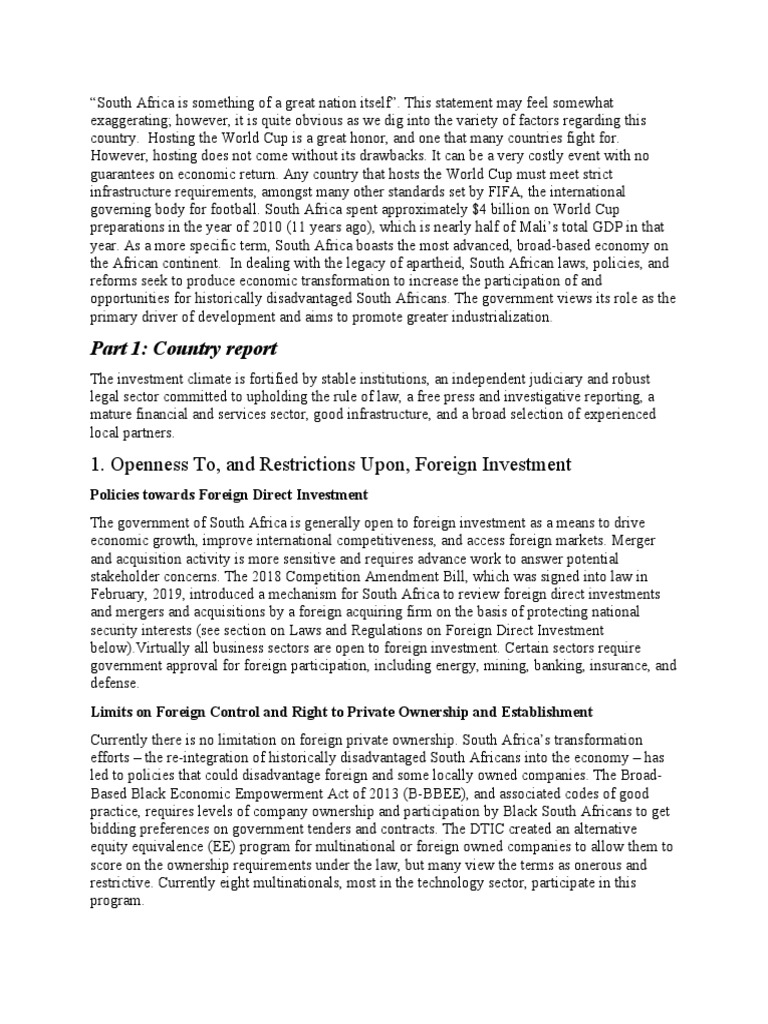 Country Report - (South Africa) | Download Free PDF | Government Debt ...