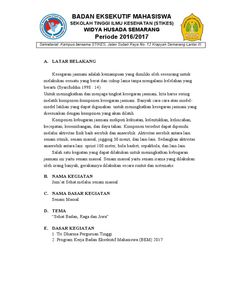 Proposal Senam | PDF