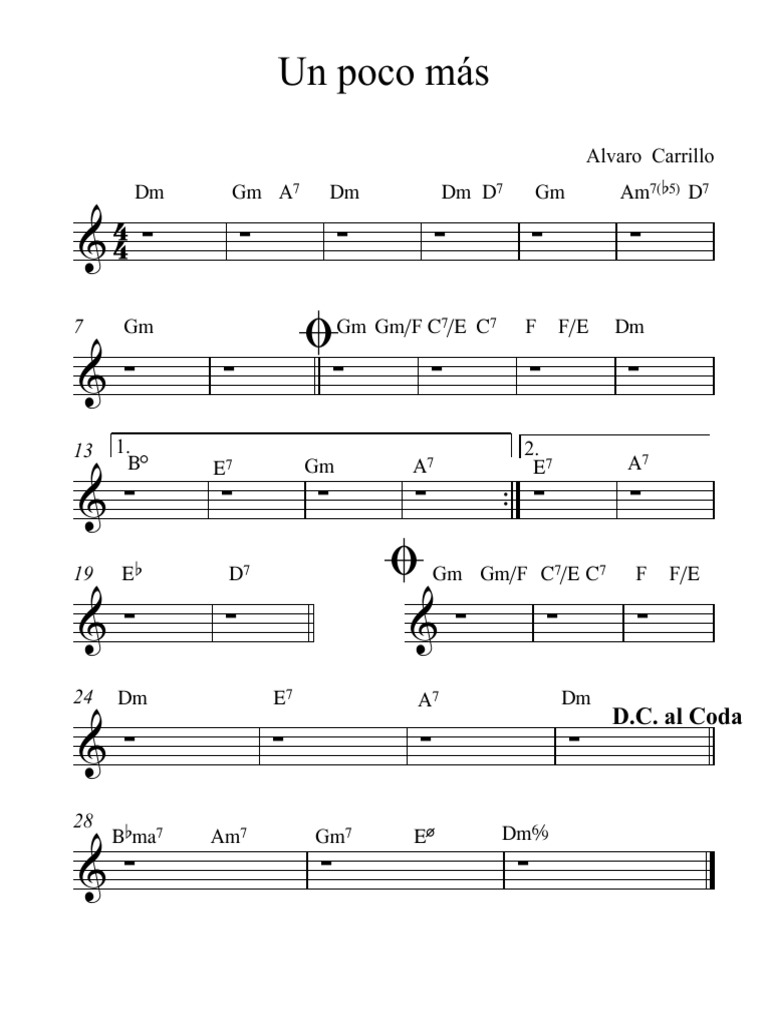 Un Poco Mas DM - Partitura Completa | PDF