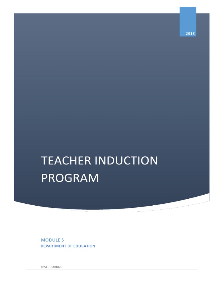 Teacher Induction Program: Department of Education | PDF ...