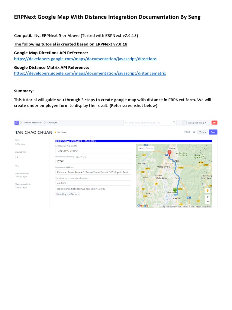 ERPNext Map & Distance Guide | PDF | World Wide Web | System Software
