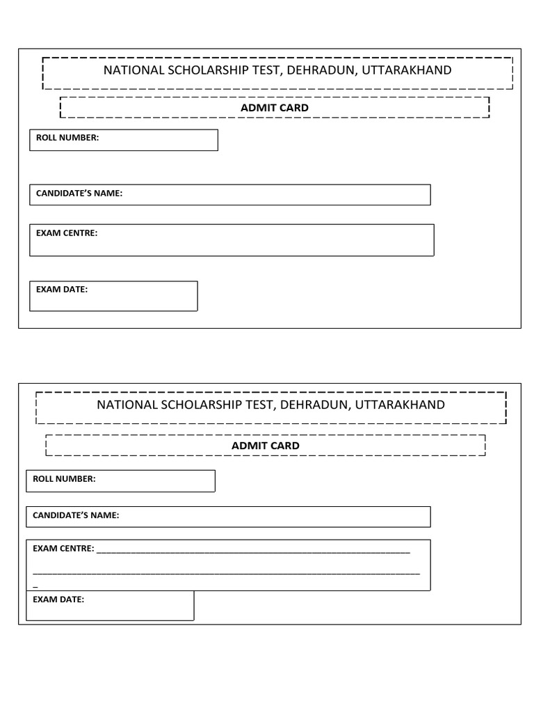 Dokumen - Tips Admit Card Format | PDF