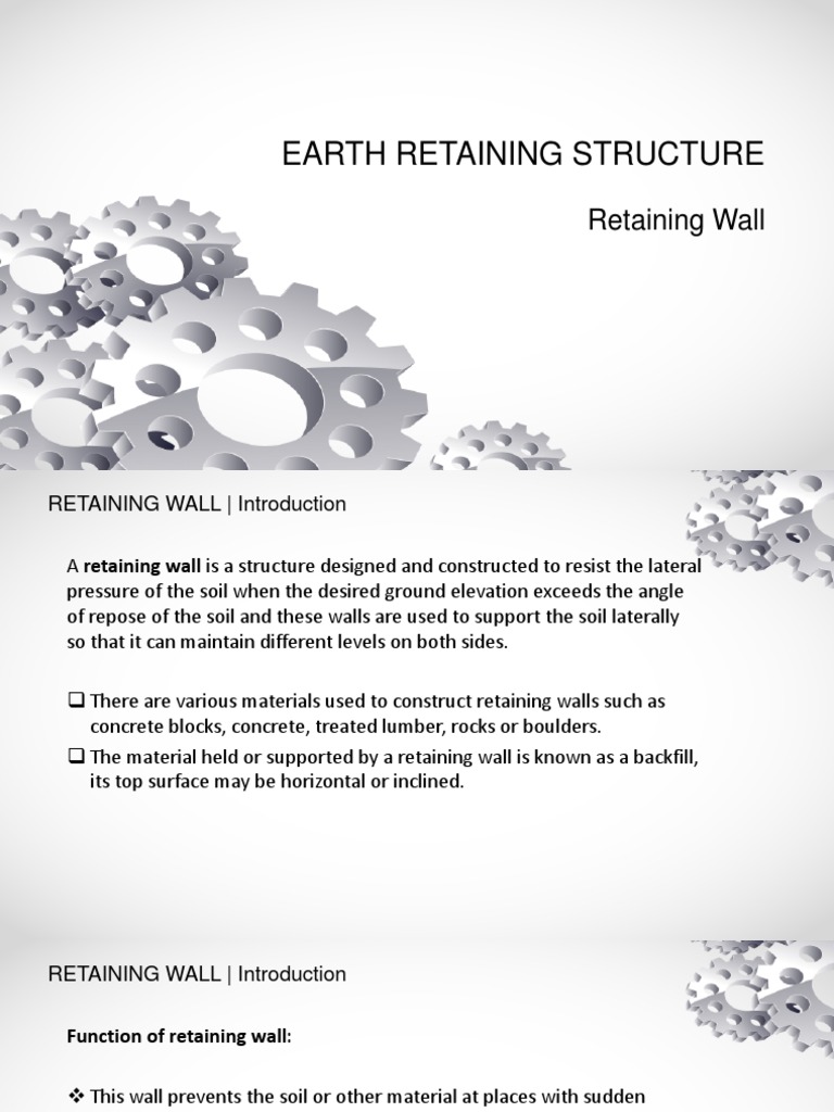 5.1 Earth Retaining Structure - Retaining Wall | PDF | Horticulture And Gardening | Civil ...