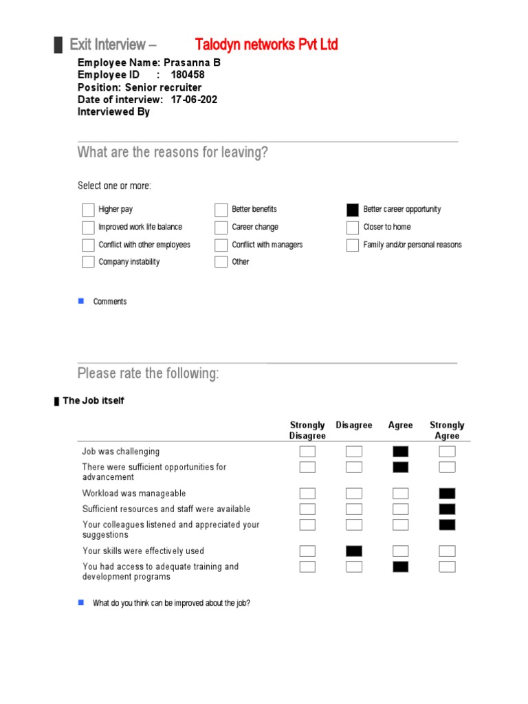 Exit-Interview - Seperation Process | PDF | Employment | Recruitment