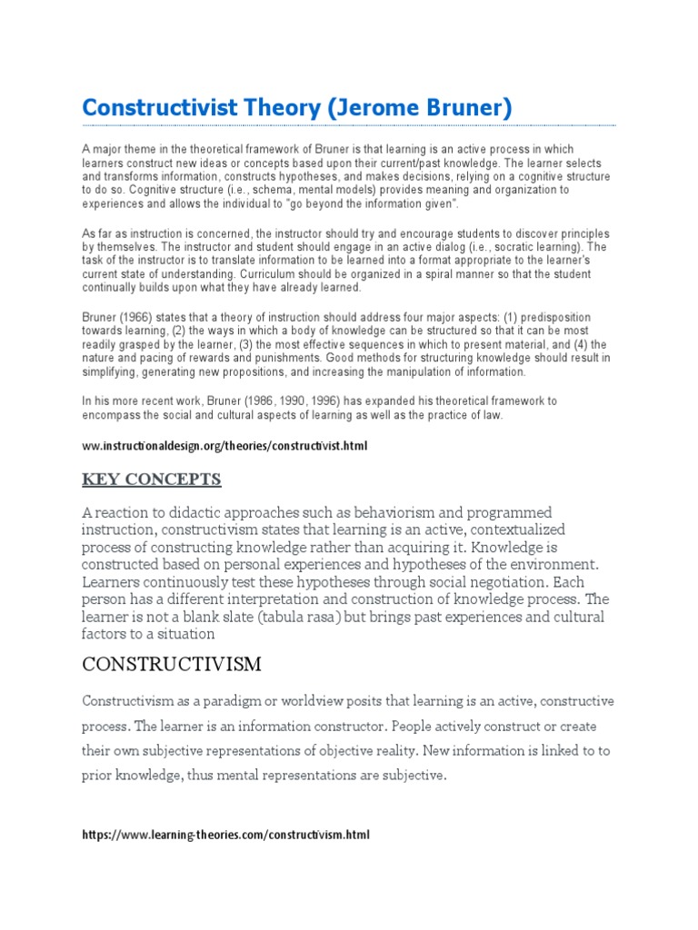 Constructivist Theory | PDF | Constructivism (Philosophy Of Education ...