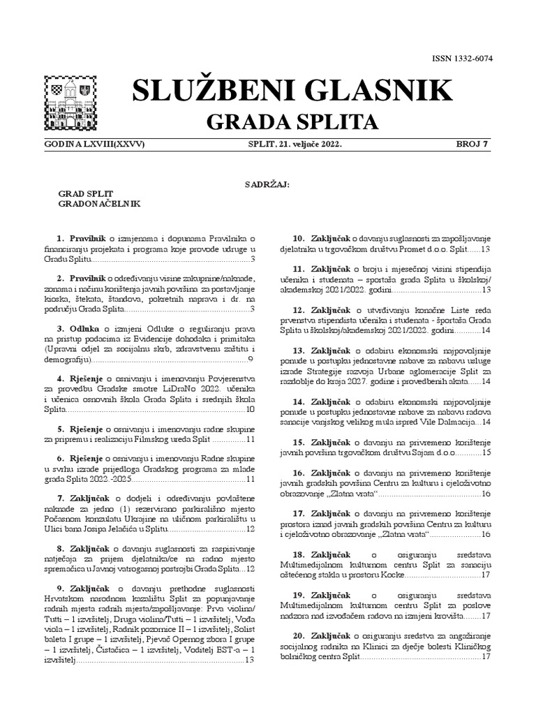 Službeni Glasnik Br. 7-2022. | PDF