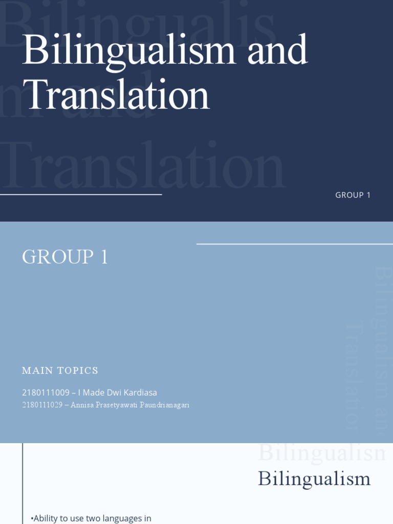 Bilingualism and Translation | PDF | Multilingualism | Translations