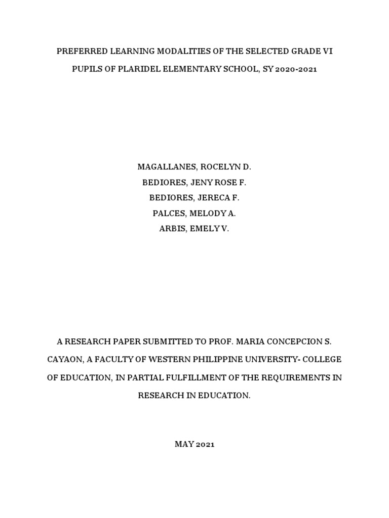 Research Proposal | PDF | Educational Technology | Learning Styles