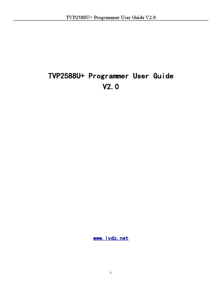 TVP2588U+ UserGuide English V2.0 | PDF | Computing | Computer Architecture