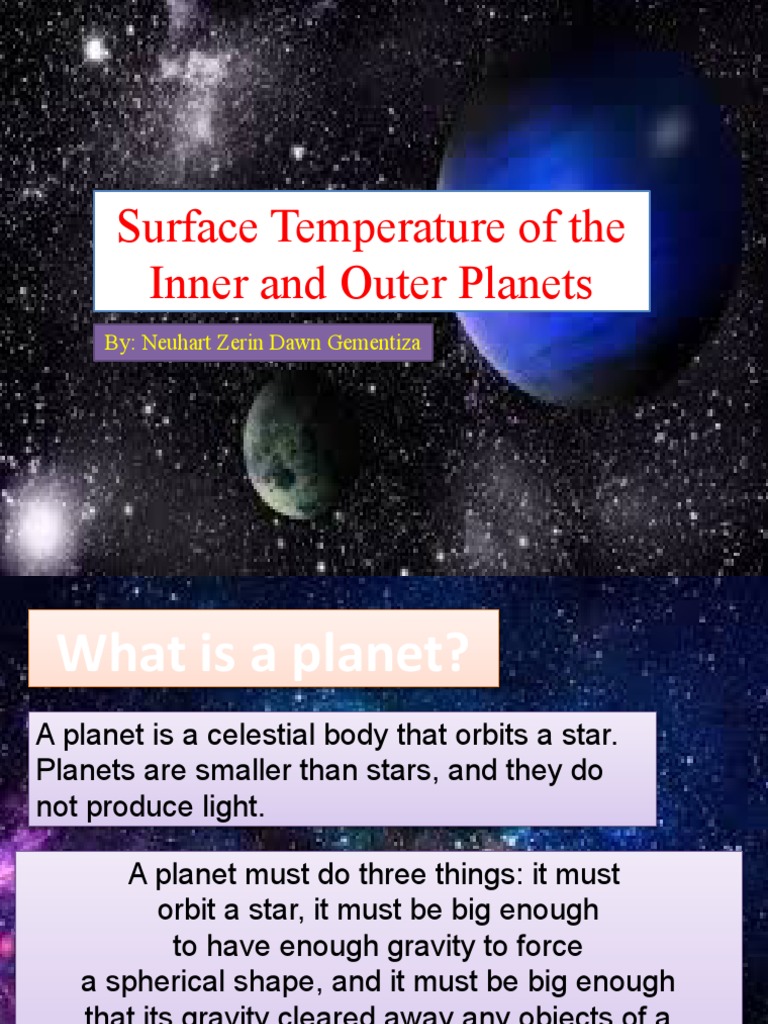 Surface Temperature of The Inner and Outer Planets | PDF | Solar System ...