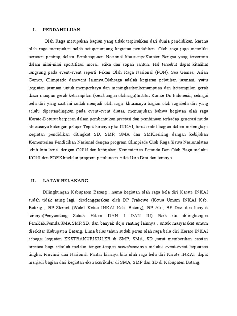 Proposal Dojo Inkai | PDF