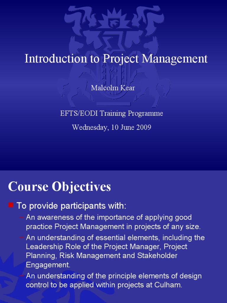 Introduction To Project Management | PDF | Project Management | Risk