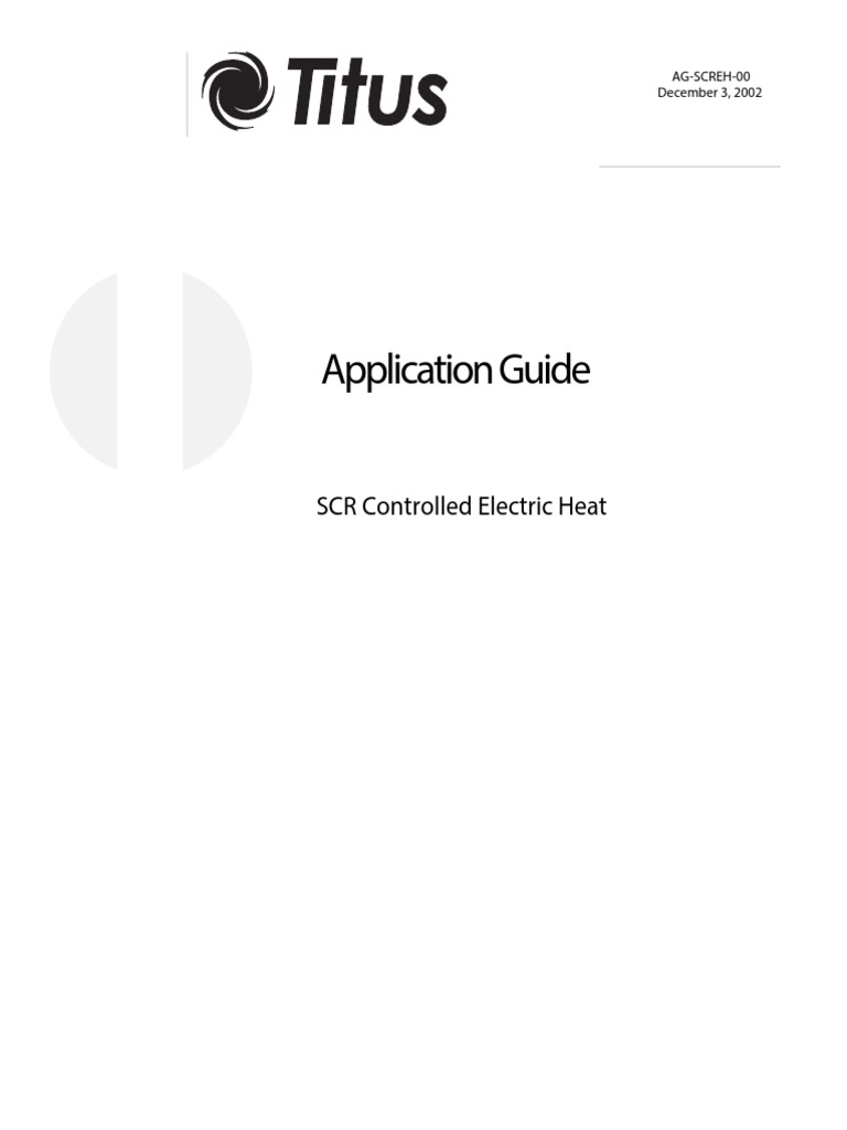 SCR Electric Heater Application Guide | PDF | Heat | Fuse (Electrical)