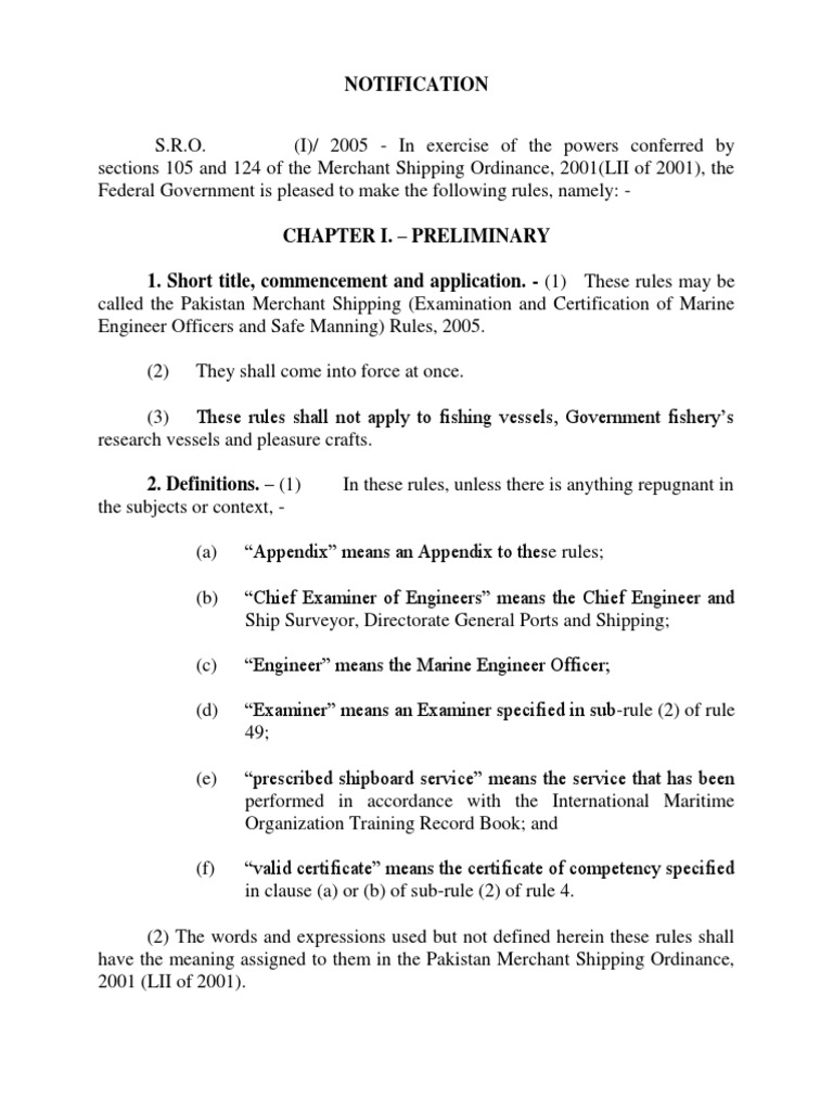 Marine Engineers Examination Rules and Regulations | PDF | Steamship ...