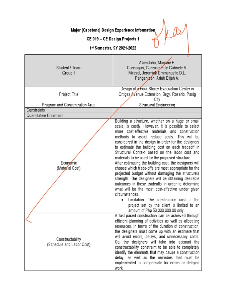 Design of A Four-Storey Evacuation Center | PDF | Civil Engineering