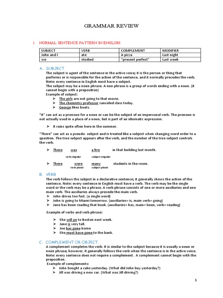 English Sentence Structure Guide | PDF | Verb | Subject (Grammar)