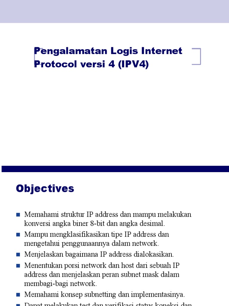 Struktur dan Klasifikasi IPv4 | PDF