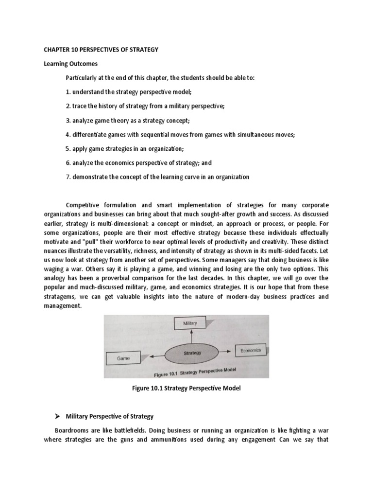 Strategy Perspectives in Chapter 10 | PDF | Game Theory | Samurai