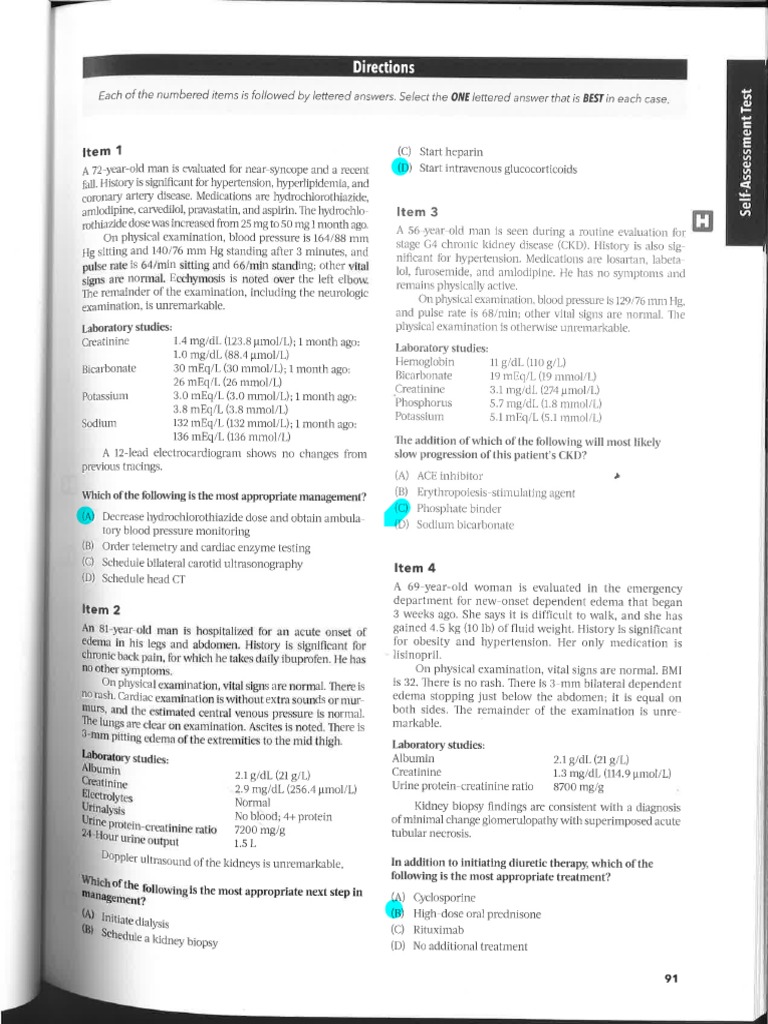 Nephrology MKSAP Questions | PDF