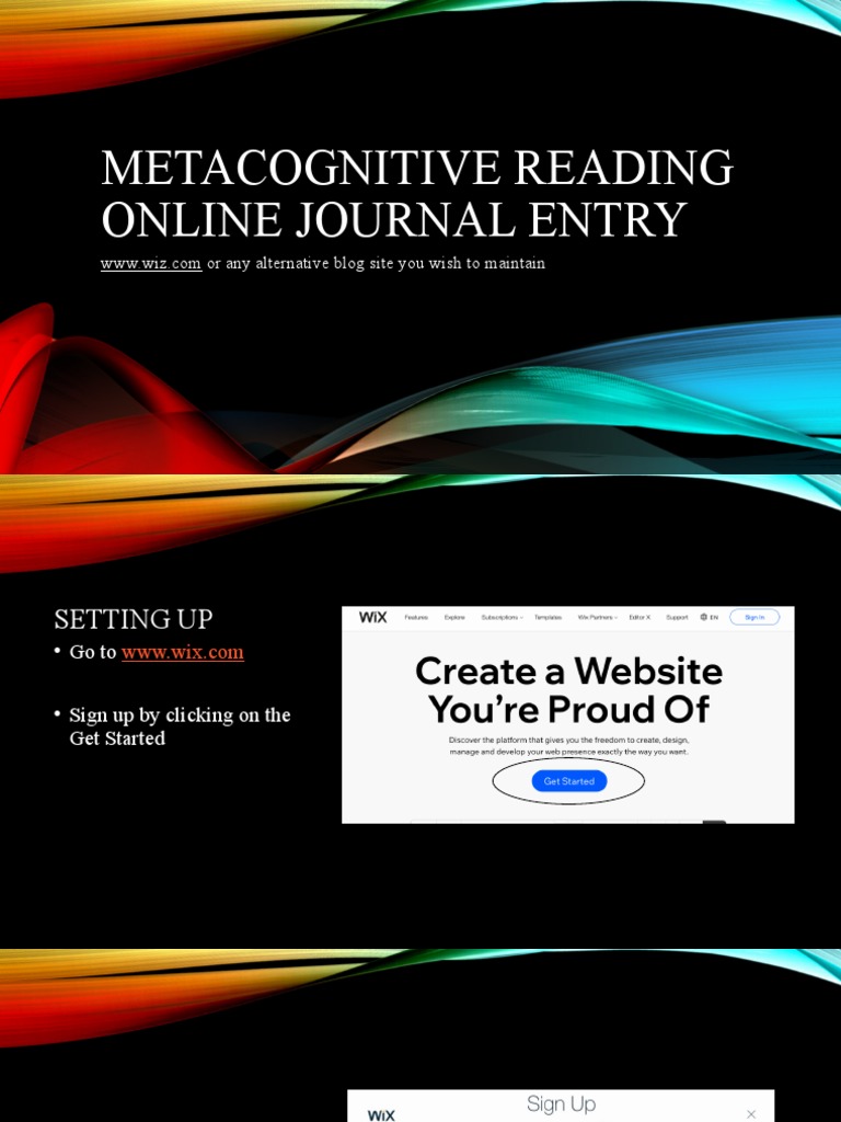 Metacognitive Reading Online Journal Entry | PDF