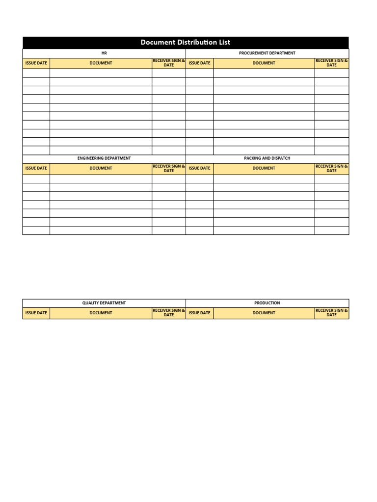 Document Distribution List Overview | PDF | Business | Computers