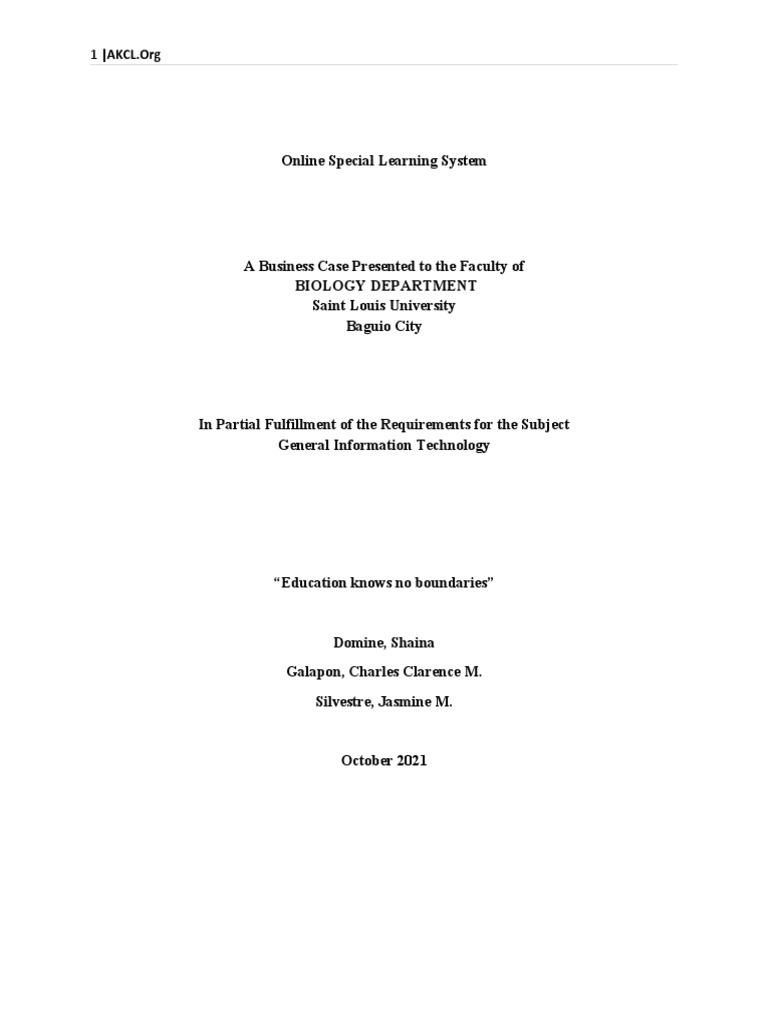Business Case Draft 2 | PDF | Special Education | Educational Technology
