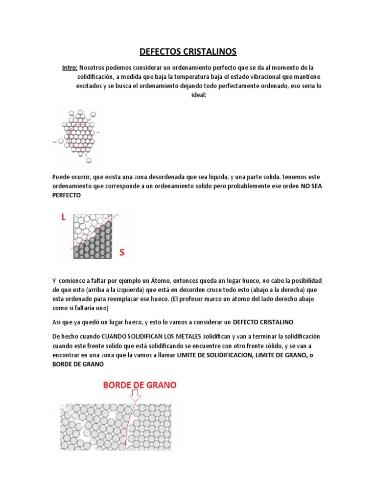 2) Defectos | PDF | Dislocación | Compuestos químicos
