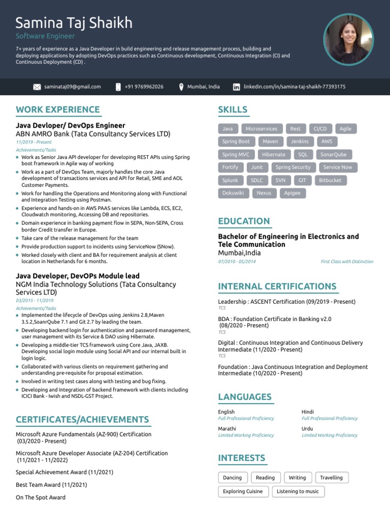 Samina Resume - A | PDF | Spring Framework | Information Technology