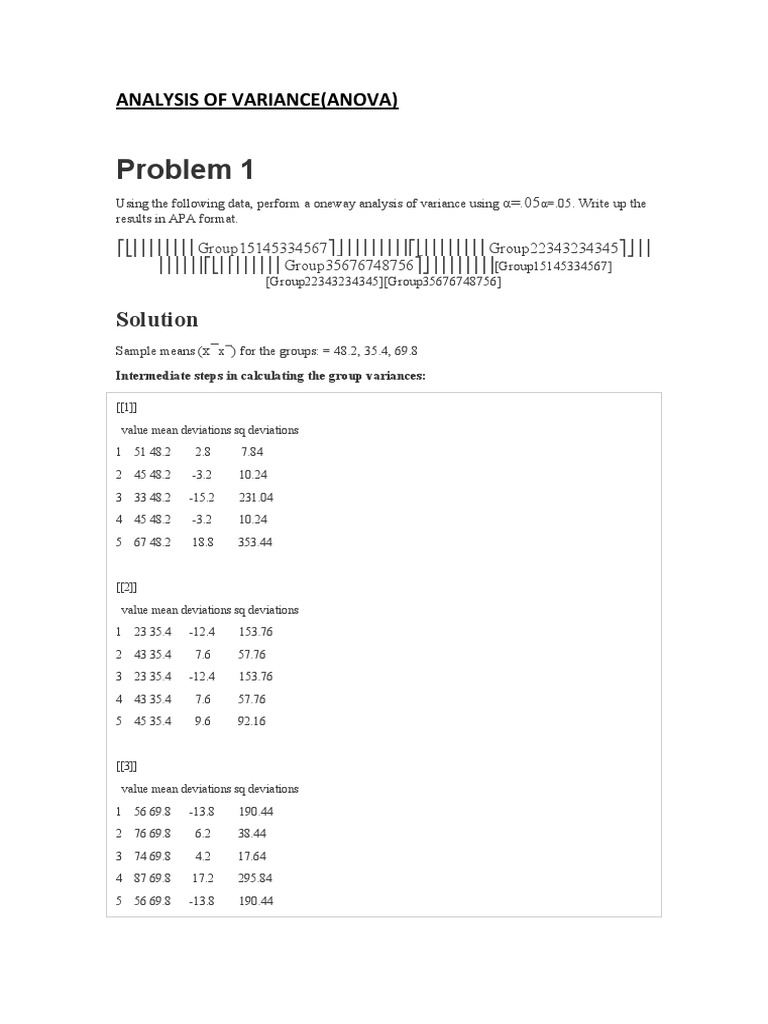 Final - Analysis of Variance | PDF | Errors And Residuals | Analysis Of Variance