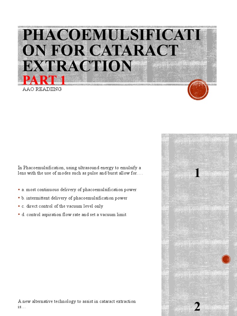 Phacoemulsification Techniques for Cataract Surgery | PDF | Human Eye ...