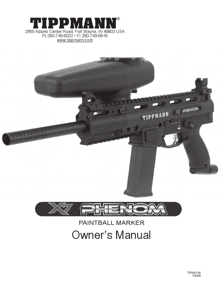 Tippmann X7 Phenom Manual | PDF | Trigger (Firearms) | Tools