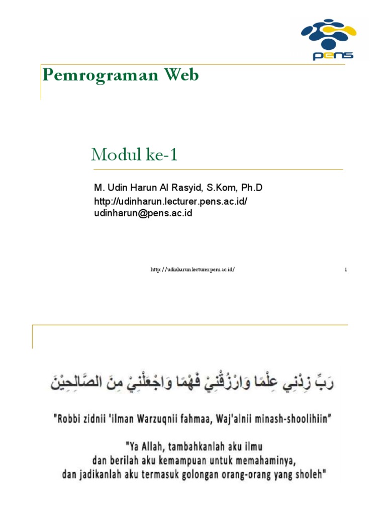 01 - Pemrograman Web - Instalasi Web Server - 20210224 | PDF | Client–Server Model | Internet & Web