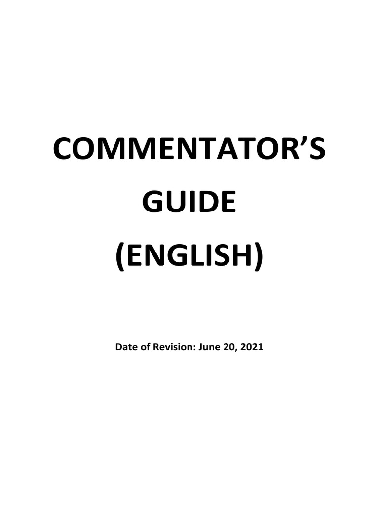 Commentator's Guide (English) - r2 | PDF | Mass (Liturgy) | Psalms