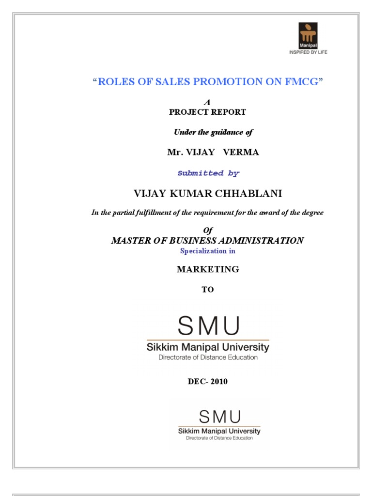 Sales Promotion Impact in FMCG Sector | PDF | Promotion (Marketing ...