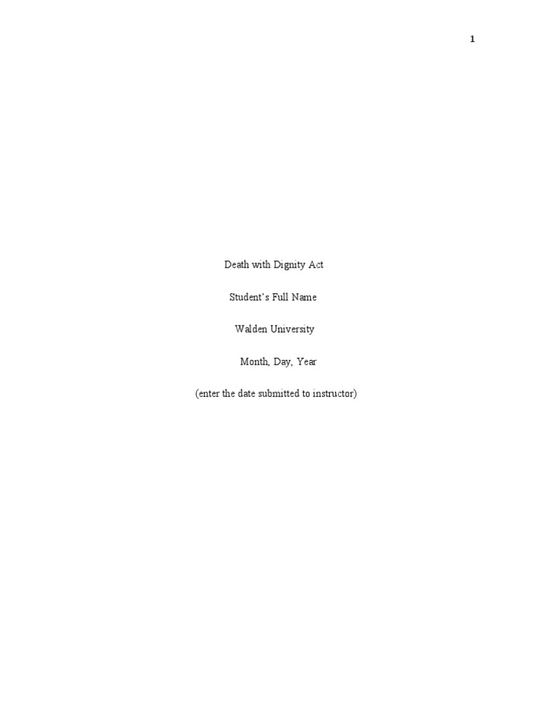 Death With Dignity Act | PDF | End Of Life Care | Medical Prescription