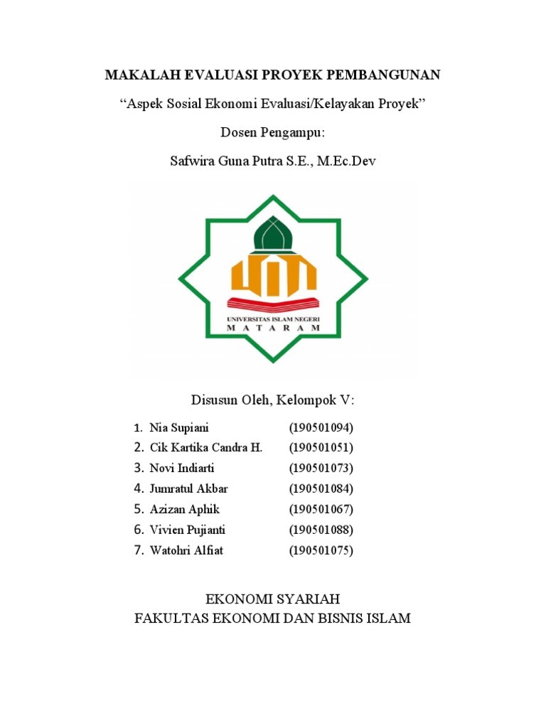 Makalah Evaluasi Proyek Pembangunan k5 | PDF