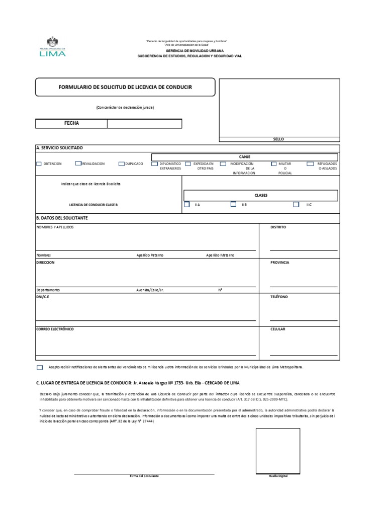 Formato de Solictud Licencias | PDF | Licencia de conducir