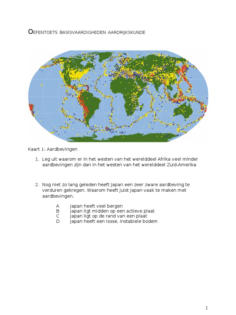 Oefentoets Basisvaardigheden Aardrijkskunde | PDF