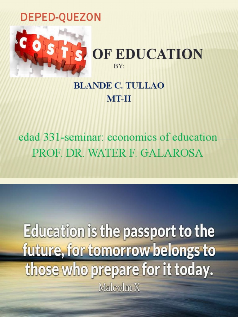 Edad-331-Seminar-Economics in Education | PDF | Cost | Efficiency