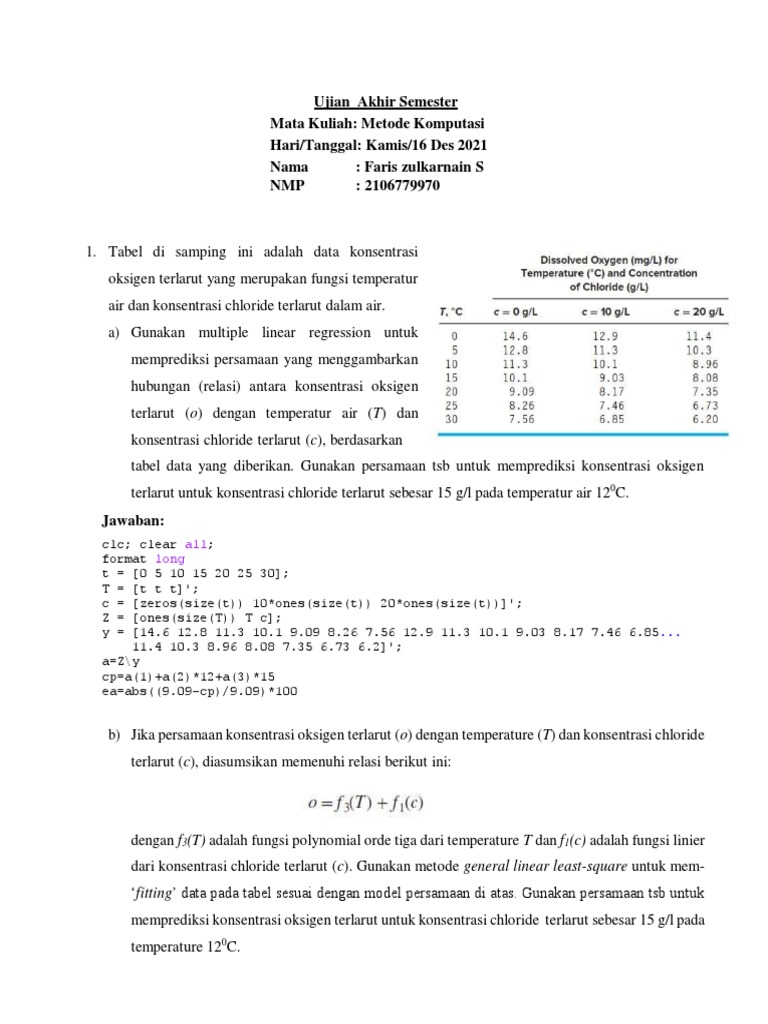 Faris - Metode Komputasi 2021 UAS | PDF